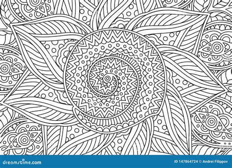 Página Do Livro Para Colorir Teste Padrão Linear Espiral