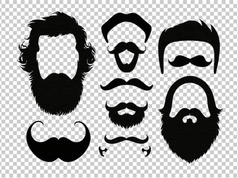Psd De Una Silueta De Barba Y Bigote Sobre Un Fondo Transparente