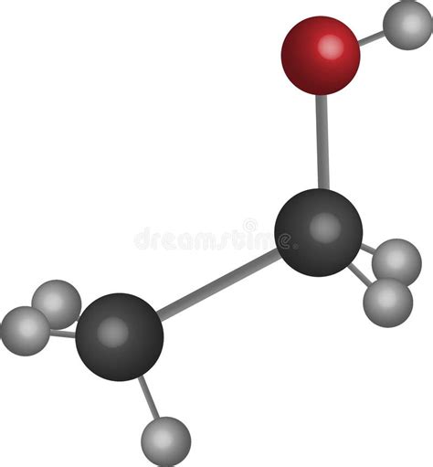 Estructura De La Molécula De La Ciencia Del Alcohol Etílico De Etanol