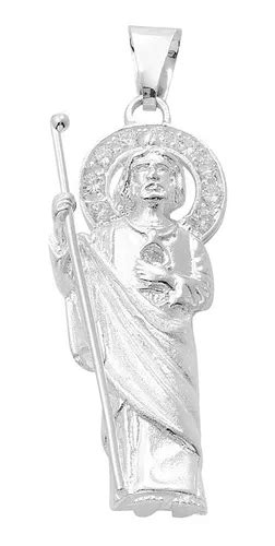 Dije Con Cadena San Judas Tadeo Plata Ley 925 Protección Fe
