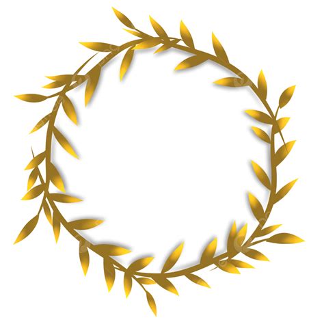 Gold Circle Frame Clipart Transparent Background Circle Leaves Gold