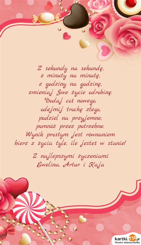 Ile jesteś w stanie Z najlepszymi życzeniami Ewelina Darmowe kartki