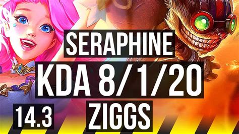SERAPHINE Senna Vs ZIGGS Blitzcrank ADC Rank 1 Seraphine 8 1