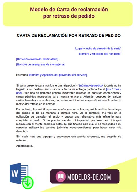 Modelo De Carta De Queja Por Servicio De Entrega De Paquetes Con
