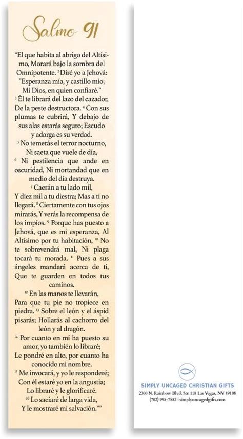 Marcap Ginas Cristiano Espa Ol De X Pulgadas Con Vers Culo De La