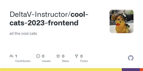GitHub DeltaV Instructor Cool Cats 2023 Frontend All The Cool Cats