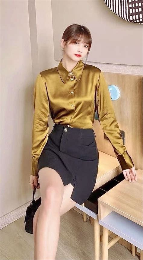 Pias Satin World Satin Blouses Knotted Blouse Skirts
