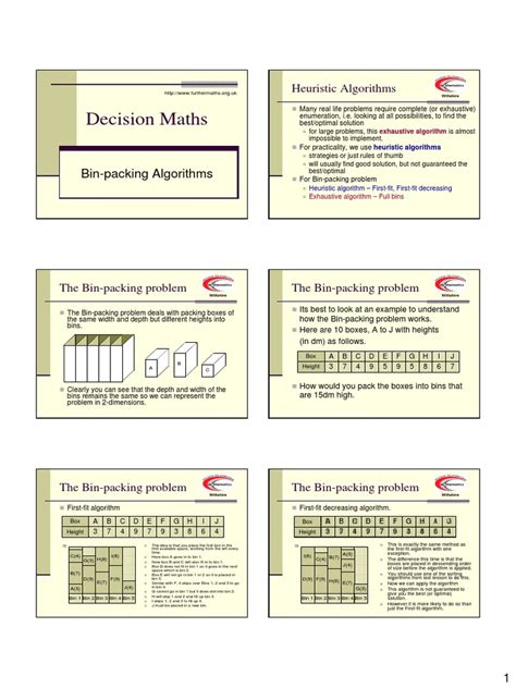 bin packing algorithms pdf mathematical concepts algorithms