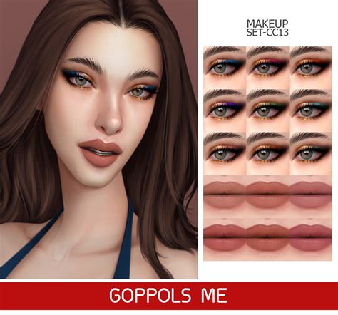 GPME GOLD MAKEUP SET CC13 The Sims 4 Skin Sims 4 Cc Makeup Sims 4