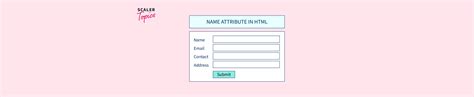 What Is Name Attribute In Html Scaler Topics