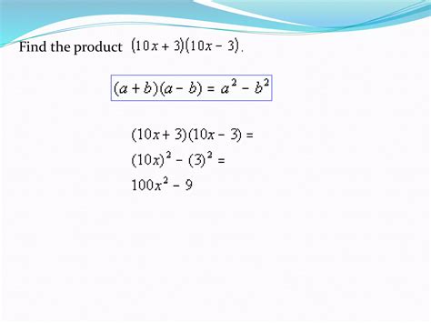Lecture 03 Special Products And Factoring PPT