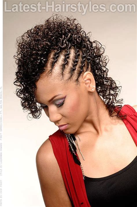 Curly Fauxhawk With Twists Side View Faux Locs Styles Loc Styles