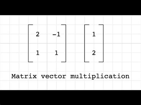 How To Multiply A Matrix And Vector Numerically And Visually YouTube