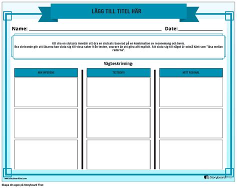 Inferensdiagram Arbetsblad Storyboard By Sv Examples