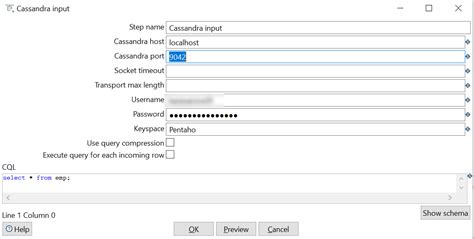 Cassandra Input Component In Pentaho It Talkers