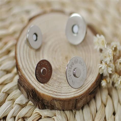 Free Shipping Sets Silver Tone Buttons Magnetic Purse Snap Clasps