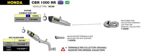 Terminale Omologato Arrow X Kone Nichrom Fondello Carbonio Per HONDA
