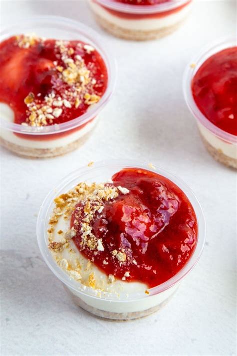 No Bake Strawberry Cheesecake Dessert Cups Made With A Pretzel Crust