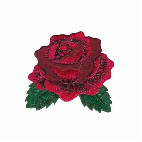 Embroidered Single Rose Iron On Floral Patch Applique