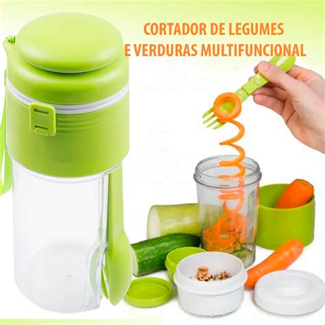 Cortador De Vegetais E Legumes Espiral Spiral Slicer Shopee Brasil