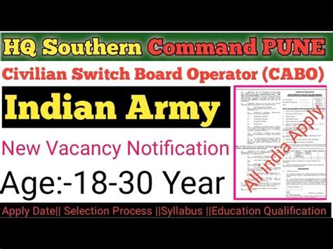 HQ Southern Command CSBO Recruitment 2023 HQ Southern Command PUNE