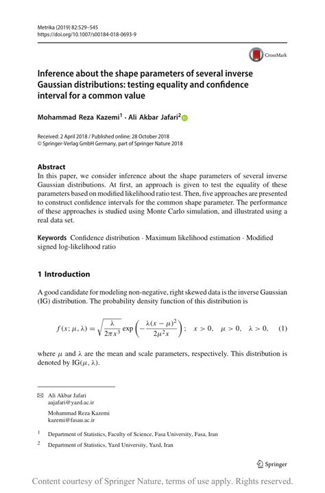 inference about the shape parameters of several inverse gaussian distributions testing equality