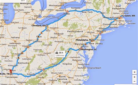 Washington To New York Map United States Map
