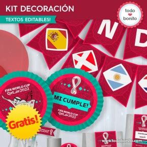 GRATIS Mundial Qatar 2022 Kit imprimible decoración
