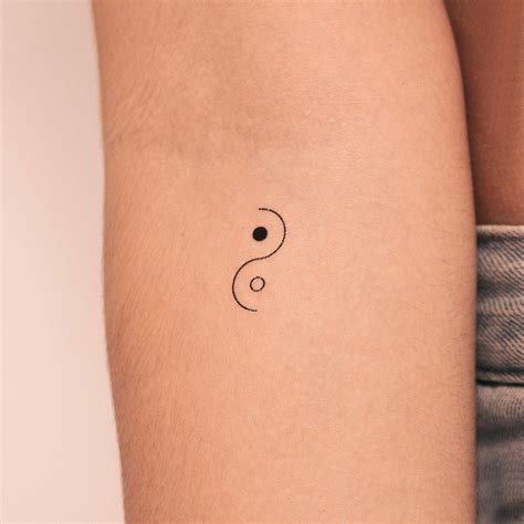 Minimalist Yin Yang Temporary Tattoo Set Of 3 Etsy