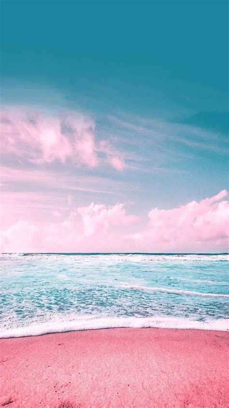 Pink Beach Sunset Wallpaper