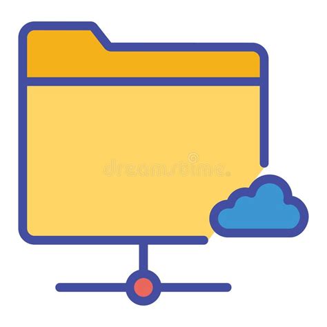 Cloud Folder Isolated Vector Icon Which Can Easily Modify Or Edit Stock