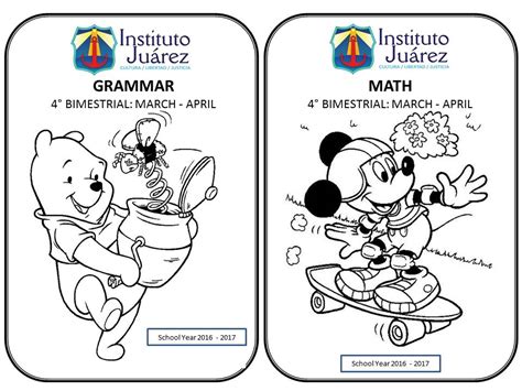 Instituto Juárez 1 Primaria Portadas de inglés 4to bimestre