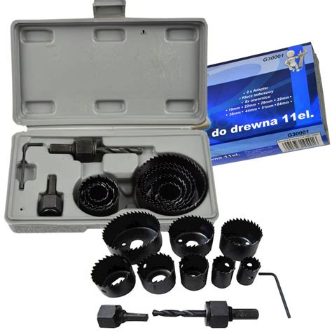 ZESTAW 8 OTWORNIC DO DREWNA 19 64MM 11 ELEMENTÓW G30001 Cena