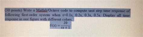 solved 30 points write a matlab octave code to compute