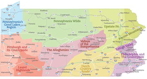 Regions VisitPA Region Map City Map