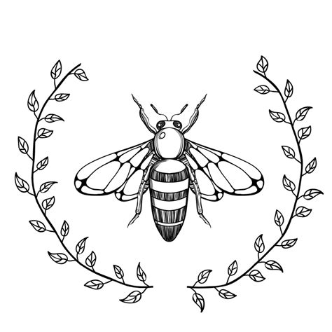 Bee Line Drawing At Paintingvalley Explore Collection Of Bee Line