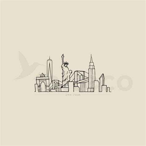 London Skyline Silhouette Tattoo