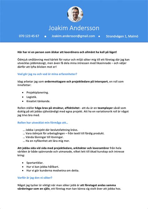 Personligt Brev Mall Elevassistent Cv Mallen Se Personligt Brev
