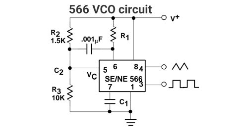 Voltage Controlled Oscillator Circuit Using LM566 VCO IC