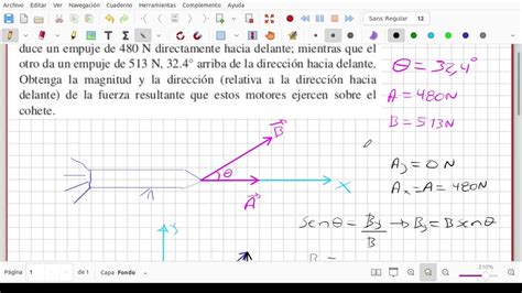 Fuerza Resultante sobre un Cohete con dos Motores Aplicación de la