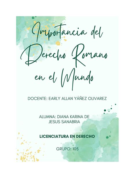 Importancia Del Derecho Romano En El Mundo Y En M Xico La Importancia