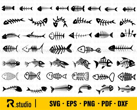 42 Fishbone SVG Dateien Fishbone SVG Cricut Clipart Etsy Schweiz