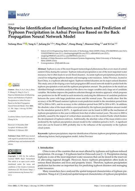 pdf stepwise identification of influencing factors and prediction of typhoon precipitation in