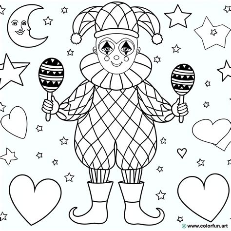 Coloriage de l arlequin pour GS à Télécharger ou à Imprimer gratuitement