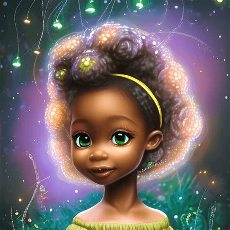 Absolutely Adorable African American Tinkerbell Fairy Girl In Fairy