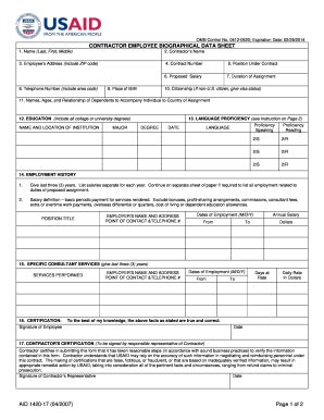Usaid Form Fill Online Printable Fillable Blank Pdffiller