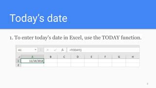 Spreadsheet Date Time Functions PPT