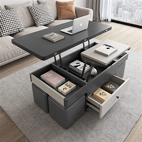 Rjmolu 3 In 1 Lift Top Coffee Table Convertible Coffee Table To Dining