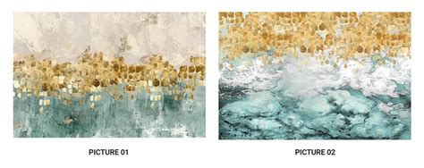 Modern Abstracts Golden Beige And Teal Luxury Wall Art Fine Art Canvas