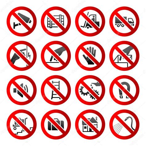Establecer Iconos De Prohibici N S Mbolos Prohibidos Se Ales De Peligro